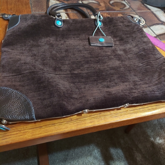 Gabs | Bags | Gabs Purse Handbag Suede On Side Plain Leather On Other ...